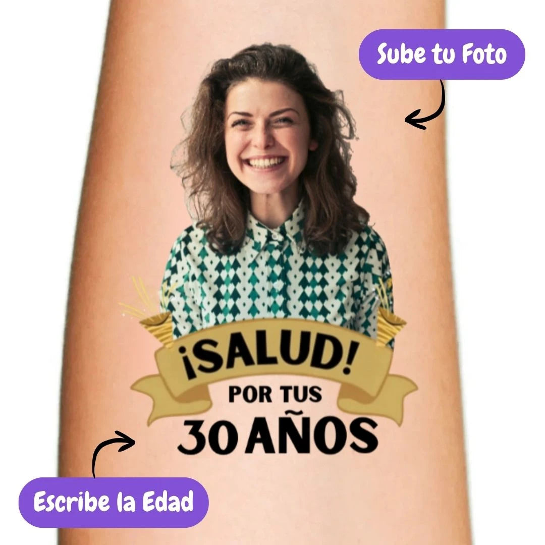 Tatuaje temporal - Salud por tus __ Años – Stickaria